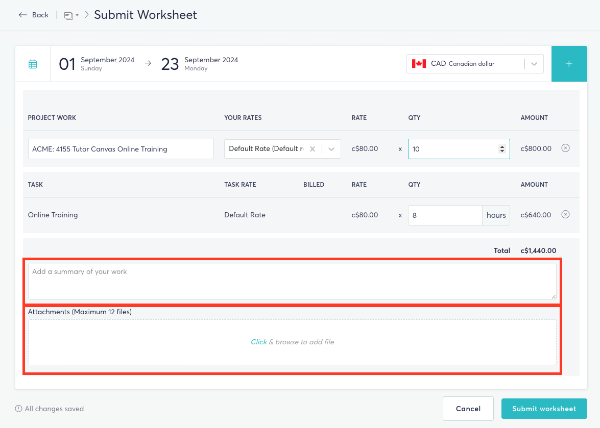 How to Submit Worksheets