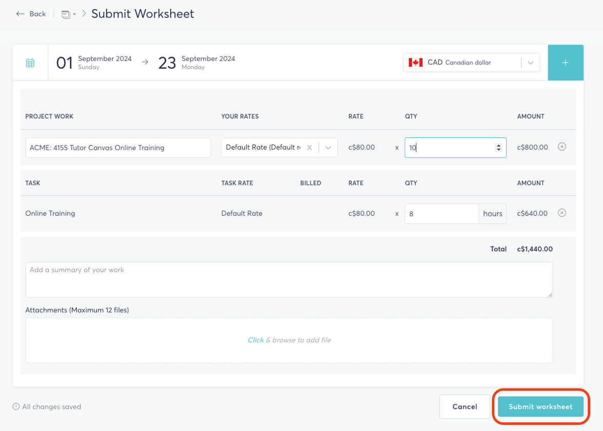 How to Submit Worksheets