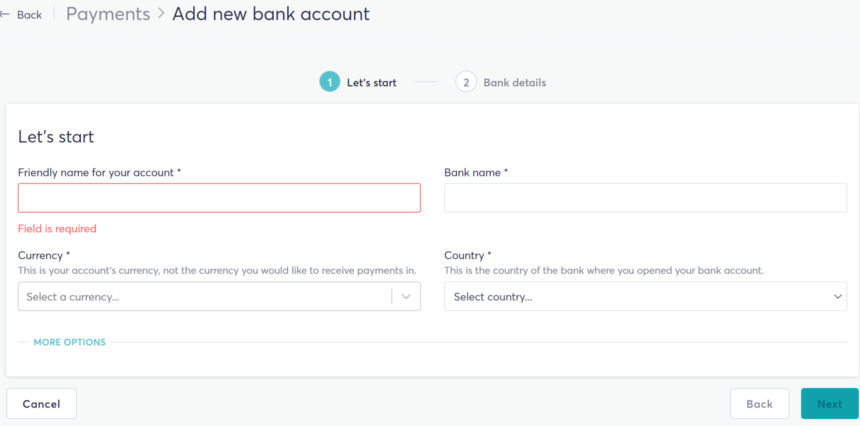 Creating a payment method