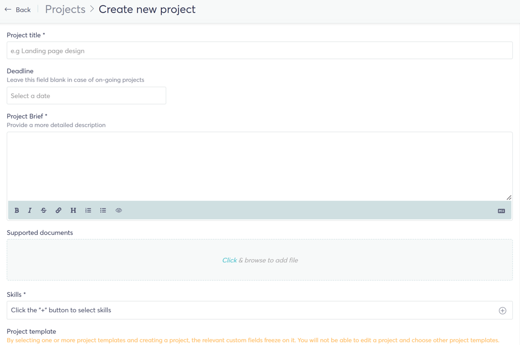 How to create a project