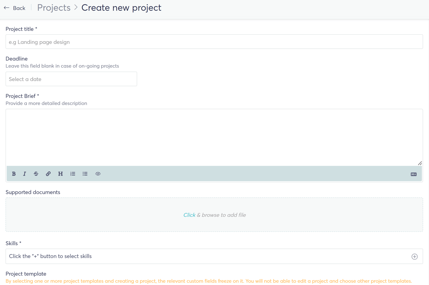 How to create a project